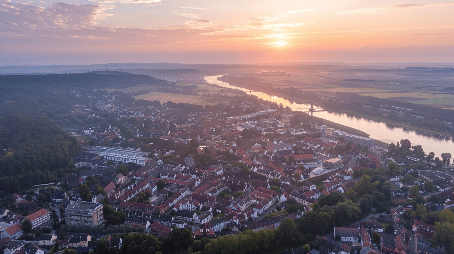 Stilvolle Stadt An Der Lippe In Nordrhein Westfalen Ebenbildnull